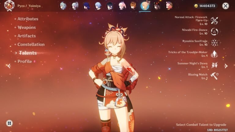 Genshin Impact Best Yoimiya build: Artifacts, Weapons and more - Backdash