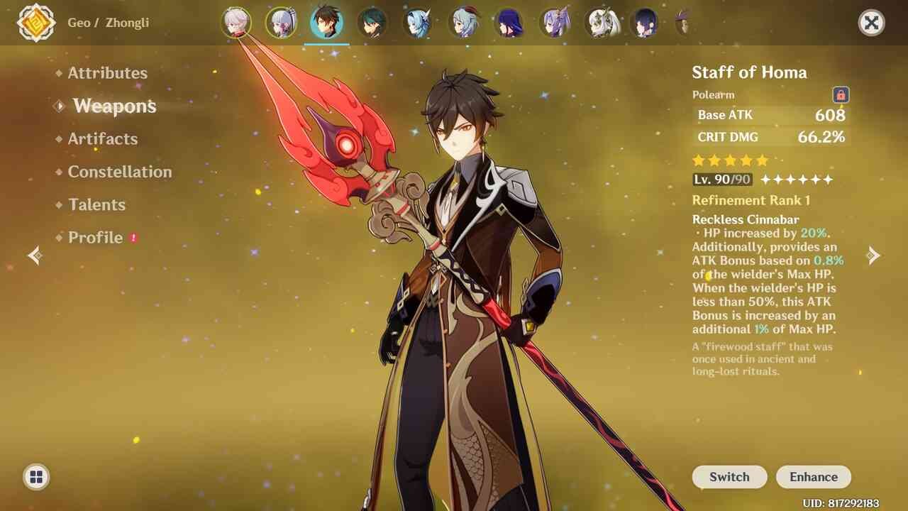 Genshin Impact Best Zhongli build: Artifacts, Weapons and more - Backdash
