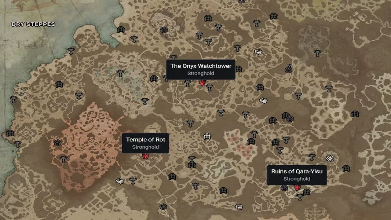 All Stronghold locations in Diablo 4 - Backdash