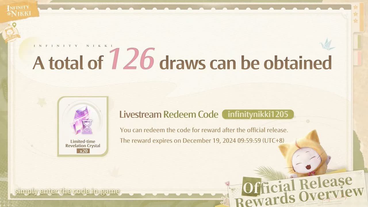 All Infinity Nikki codes and how to redeem them - Backdash