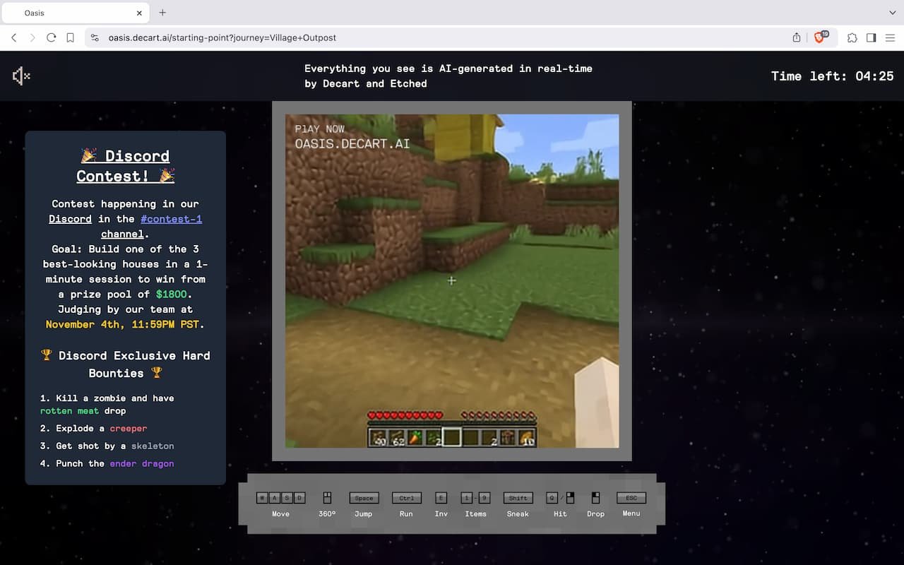 How to use Oasis AI to play Minecraft - Backdash