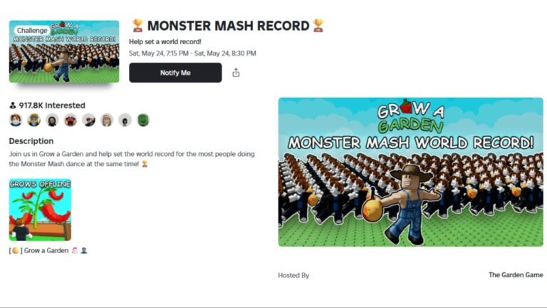 Grow A Garden Monster Mash event details - Backdash