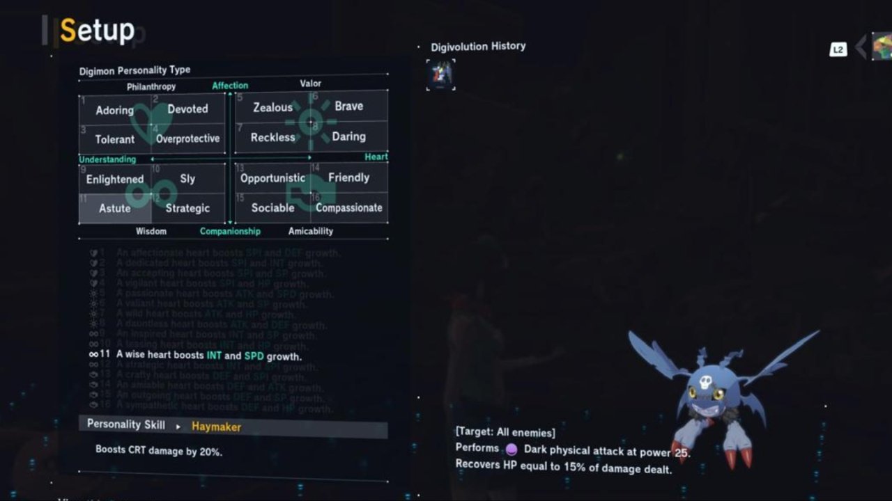 Digimon Story Time Stranger complete Personality system guide - Backdash